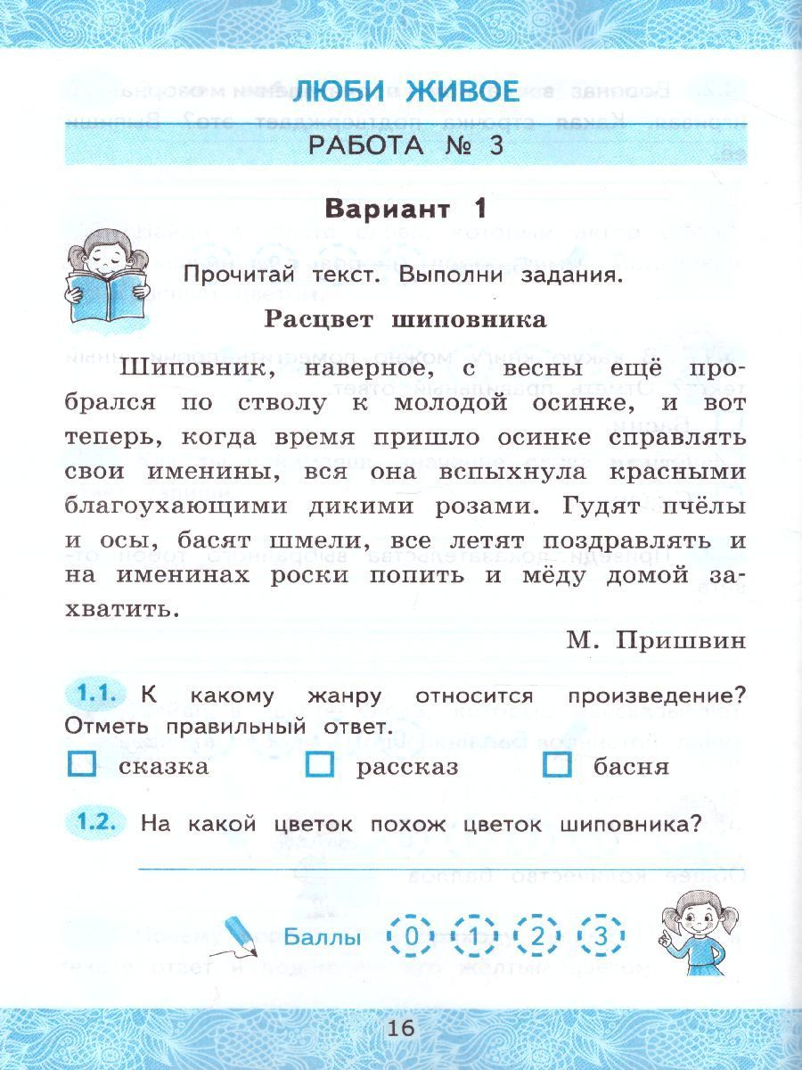 Зачетные работы по Литературному чтению 3 класс. Часть 2. ФГОС ...
